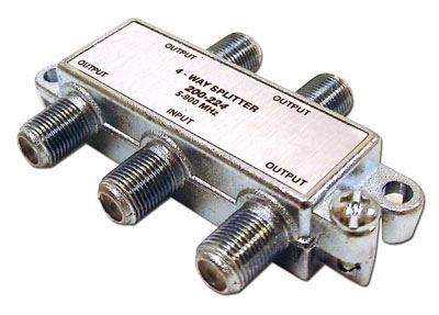 Coaxial Splitter - MATV F-Type - 4 Way - 900Mhz DC-Passive | Computer ...