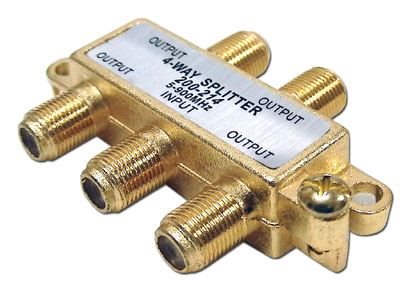 Coaxial Splitter - MATV F-Type - 4 Way - Gold - 900MHz DC-Passive ...