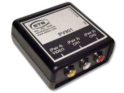 Video/Stereo Balanced Audio Balun - RJ45 modular jack to 3 RCA jacks ...