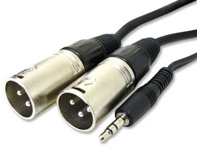 6FT 3.5mm Stereo Straight Plug to Two XLR Male Plugs Y Cable | Computer ...