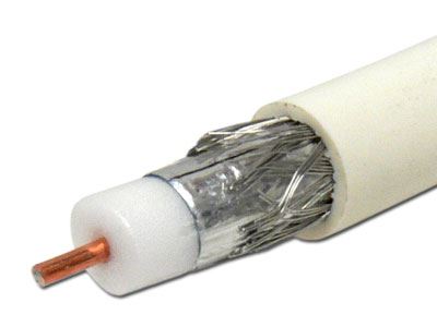 RG-6/u Dual Shielded Coaxial Cable - Riser (CMR), White - 500FT ...