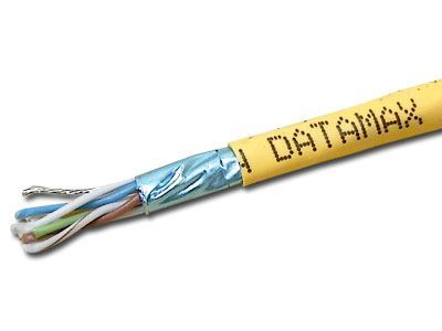 1000ft Shielded DataMax Cat5e Cable - Stranded, ScTP, Yellow PVC ...
