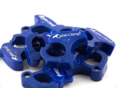 Blue Reusable Small Cable Clamp | Computer Cable Store