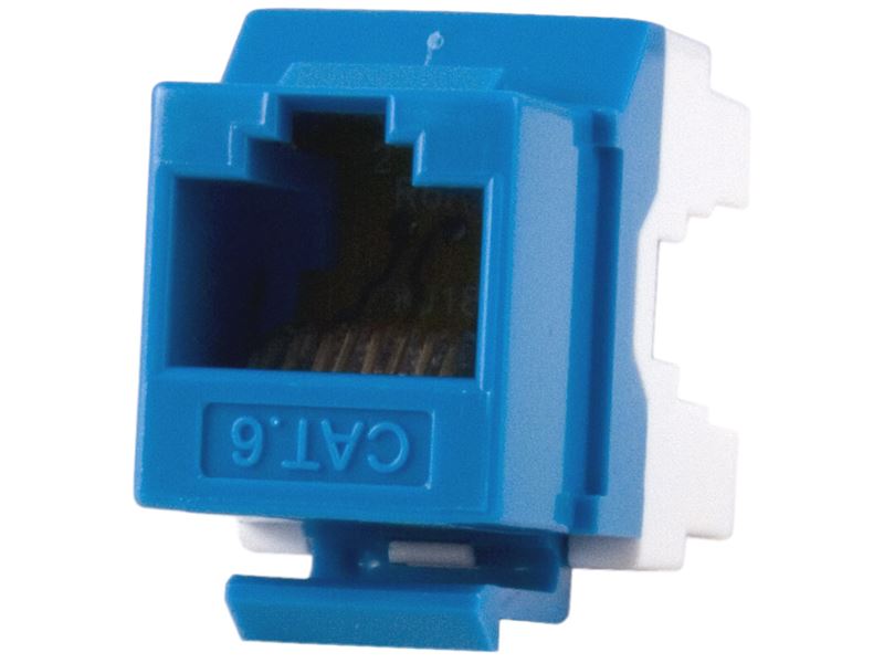 CAT6 Keystone Jack 180 Degree 110 UTP - Blue | Computer Cable Store