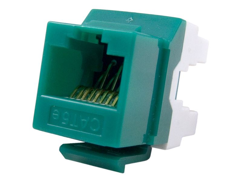 CAT6 Keystone Jack 180 Degree 110 UTP - Green | Computer Cable Store