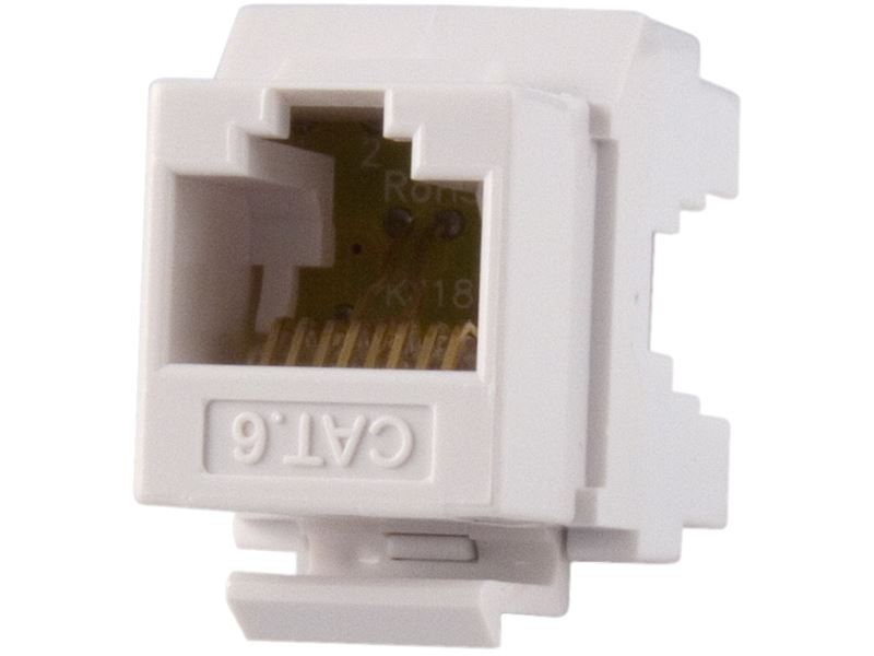 CAT6 Keystone Jack 180 Degree 110 UTP - White | Computer Cable Store