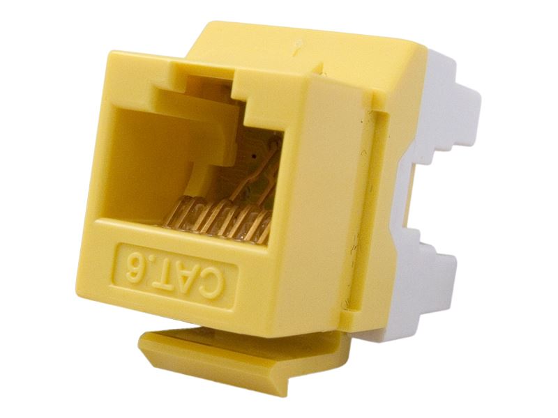 CAT6 Keystone Jack 180 Degree 110 UTP - Yellow | Computer Cable Store