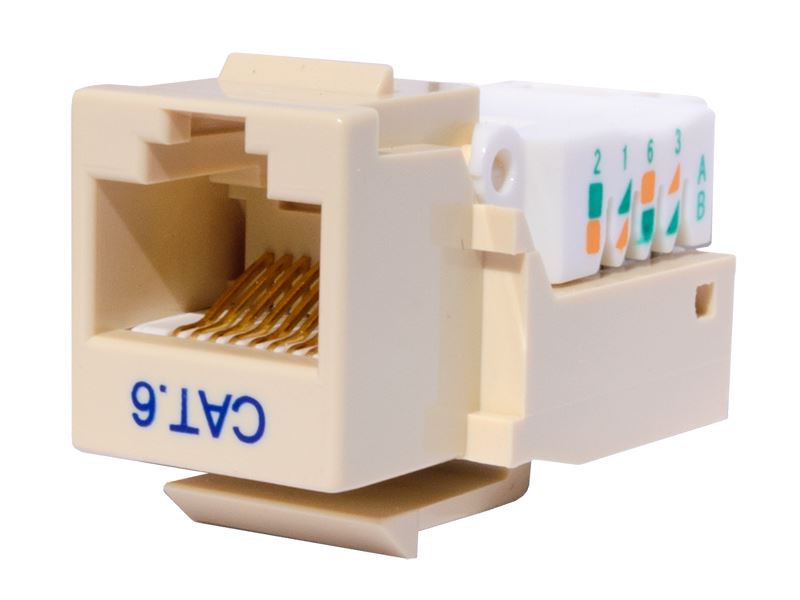 CAT6 Tool-less Keystone Jack 90 Degree 110 UTP - Ivory | Computer Cable ...