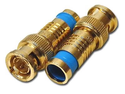 Gem Compression BNC Connectors - RG6 - Gold Plated - Male - 100 pack ...