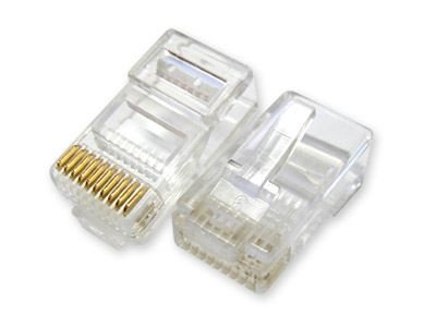 Modular Connectors - RJ45 10P10C - for Round Solid - 100 pack ...