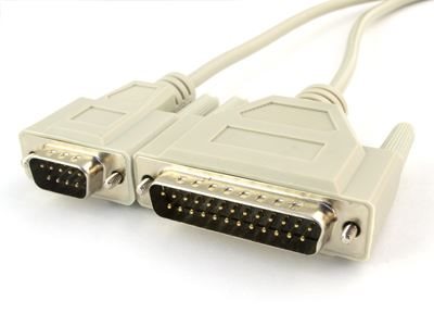 10 FT Null Modem Cable - DB9 Male to DB25 Male | Computer Cable Store