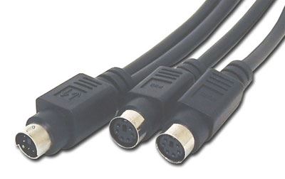 .5 FT PS/2 Keyboard or Mouse Y Splitter Cable | Computer Cable Store