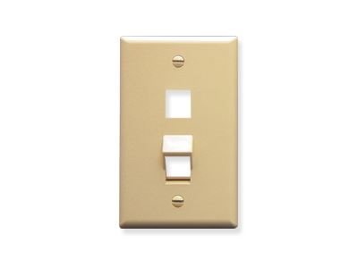 Faceplate - Bottom Angled - 2 Port Single Gang - Ivory | Computer Cable ...