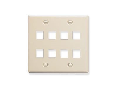 Faceplate Flat 2-gang 8 Port Almond | Computer Cable Store