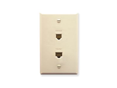 Faceplate Idc Voice & Data Almond | Computer Cable Store