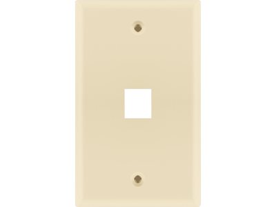 1 Port Keystone Faceplate - Single Gang - Almond | Computer Cable Store