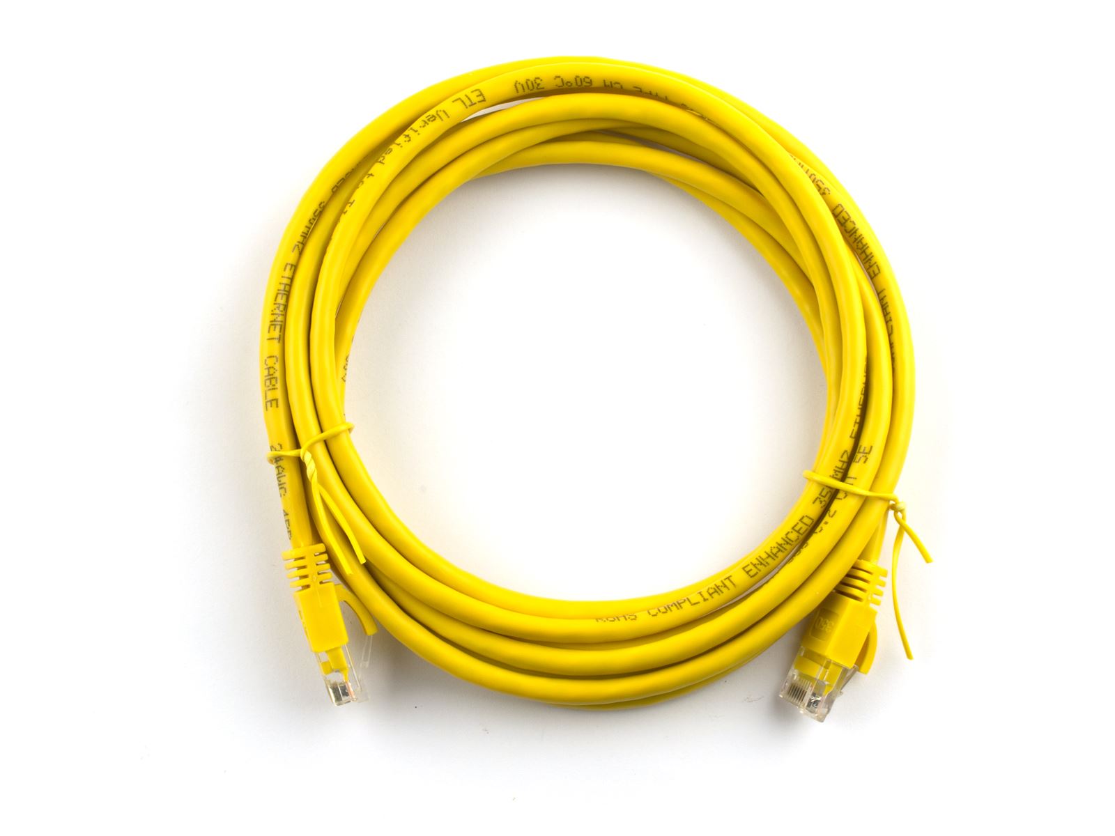 10 FT Booted Cat5e Network Patch Cable - Yellow | Computer Cable Store