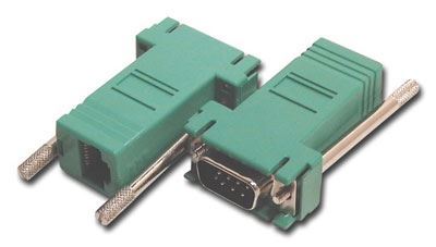 Modular Adapter Kit - DB9 Male to RJ45 - Green | Computer Cable Store