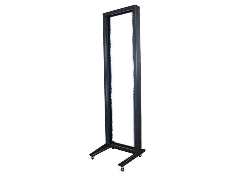 7Ft 2-Post 19 Inch Open Frame Steel Rack W/Casters, 45U | Computer ...