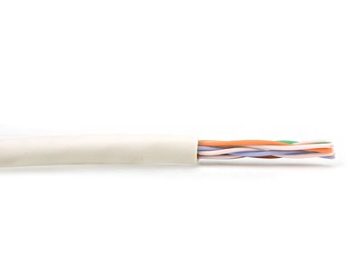 Cat5e 200Mhz Network Cable - Solid, White, Plenum (CMP) PVC - 1000 FT | Computer Cable Store