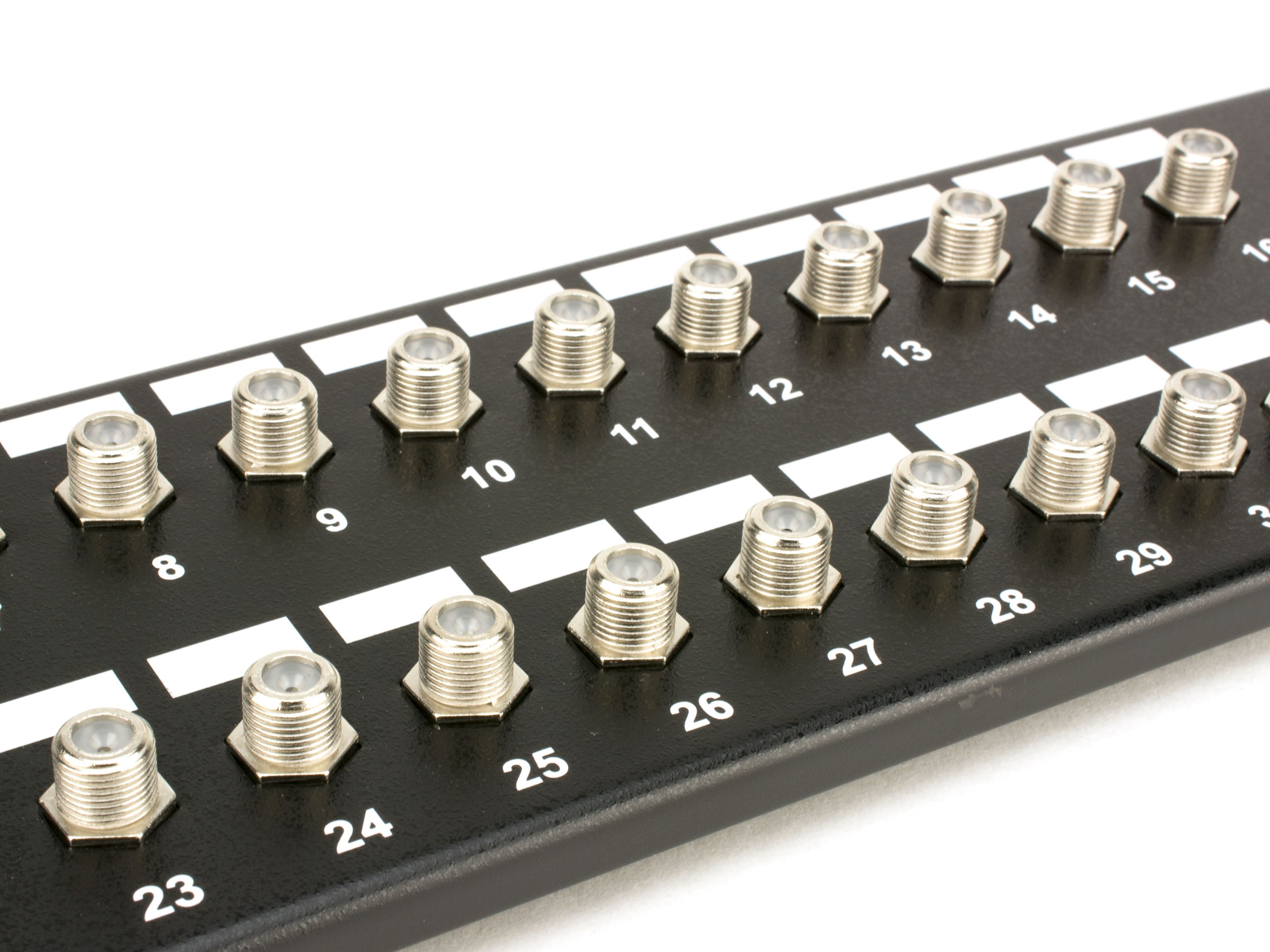 32 Port Fully Loaded F-Type Coaxial Patch Panel - 2U | Computer Cable Store