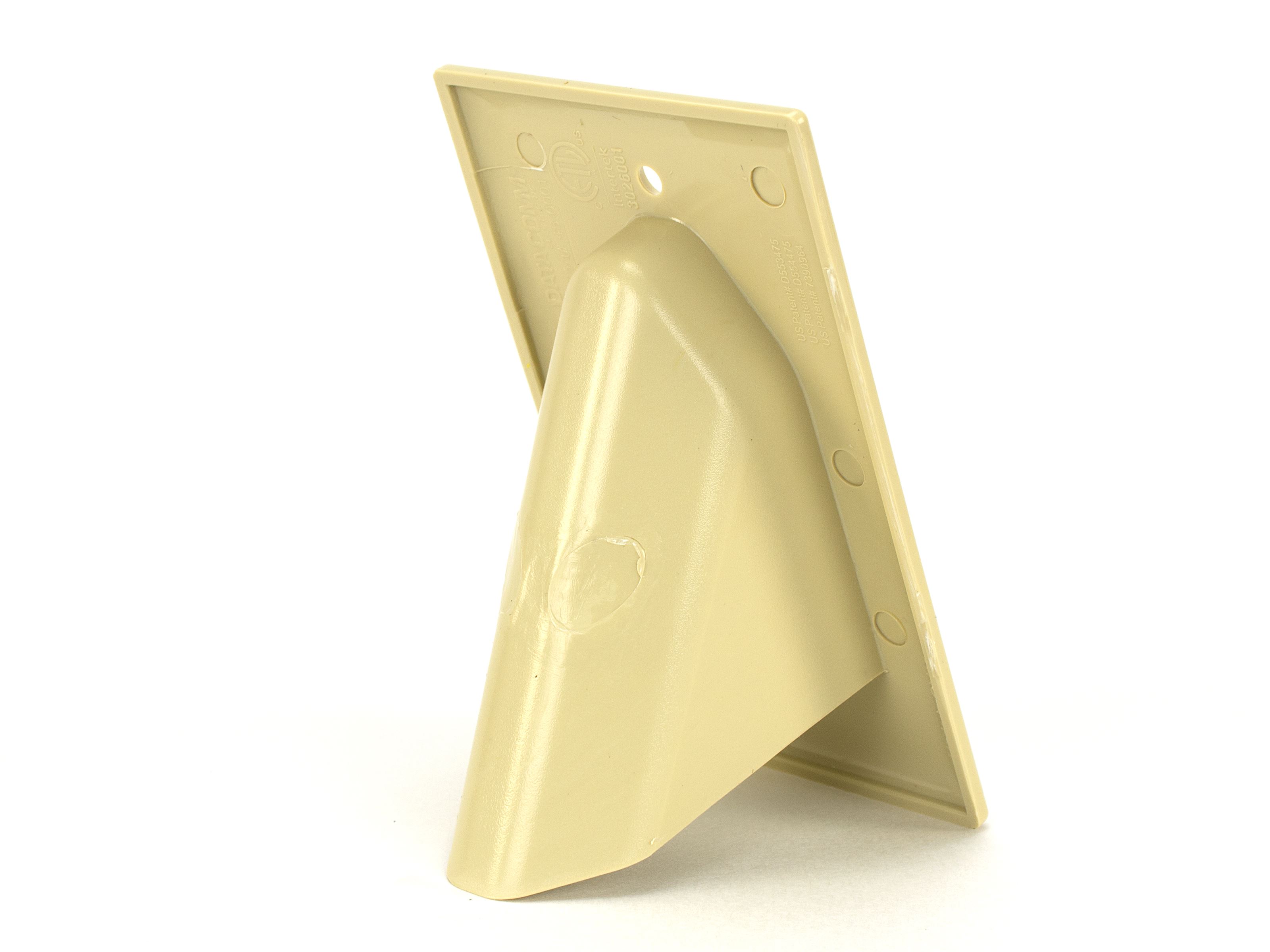 Recessed Wall Plate Scoop - Ivory, 1-Gang | Computer Cable Store
