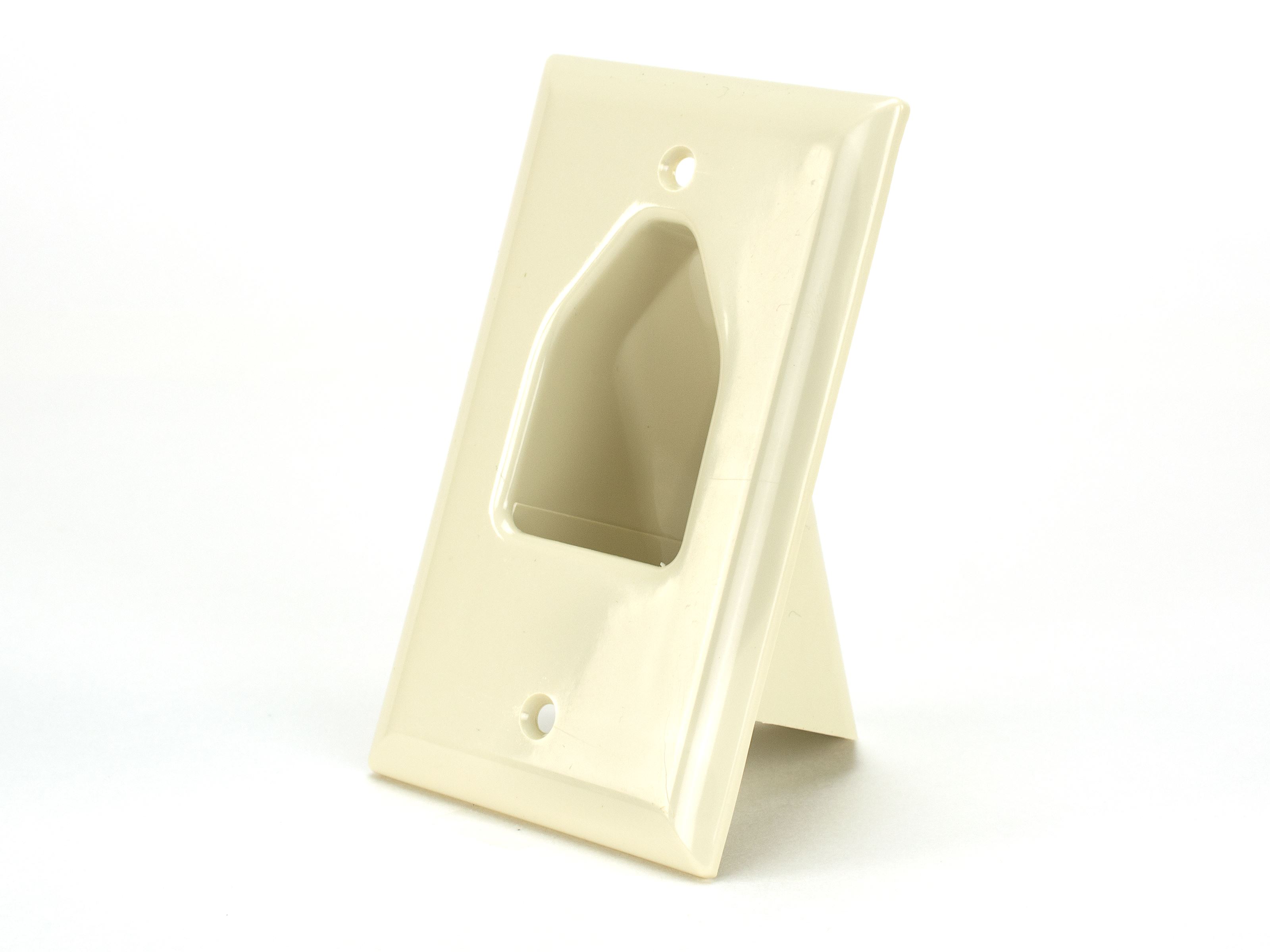 Recessed Wall Plate Scoop - Lite Almond, 1-Gang | Computer Cable Store