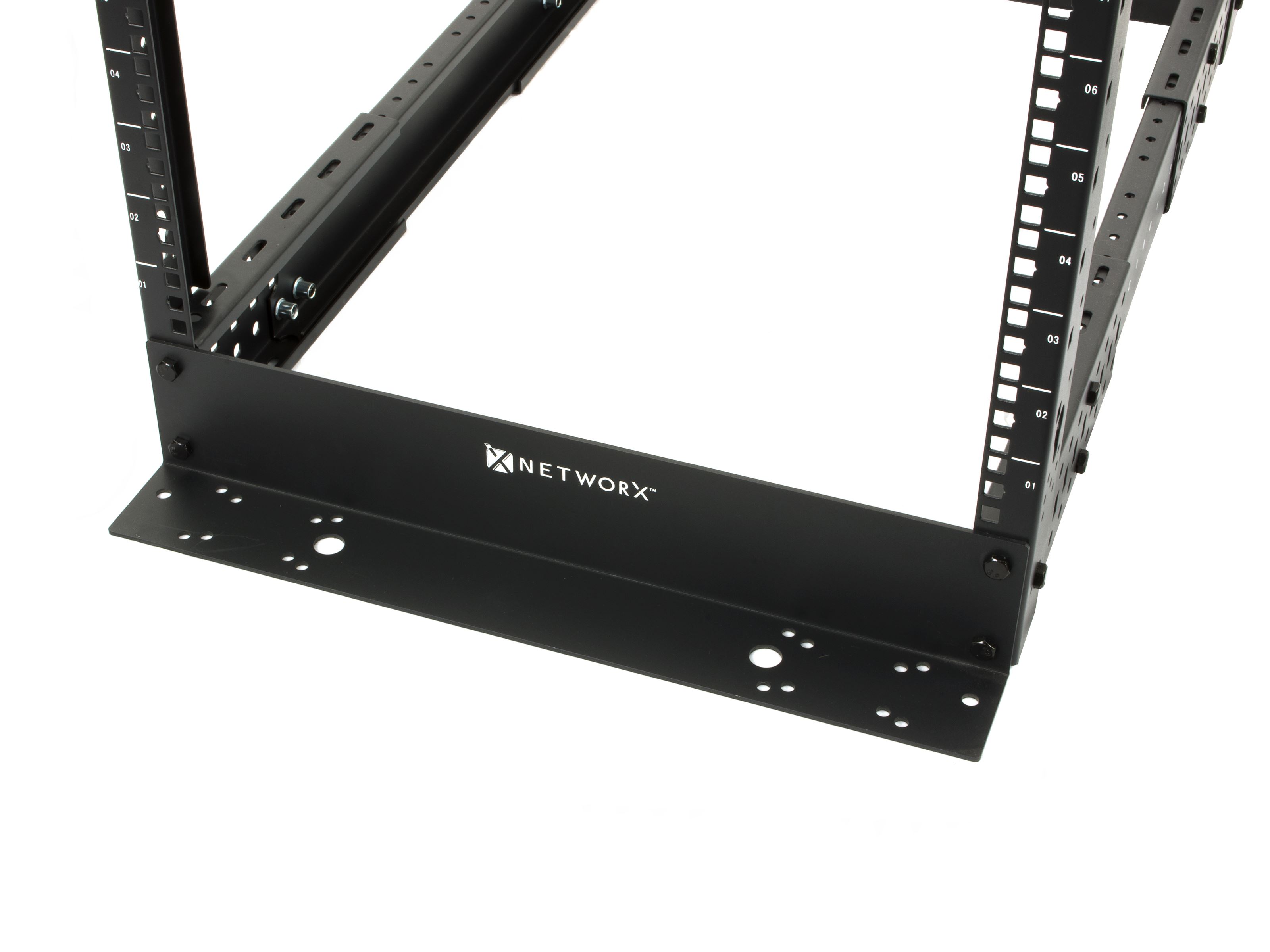 4-Post Adjustable Depth Open Frame Network Rack - 48U, Cold Rolled ...