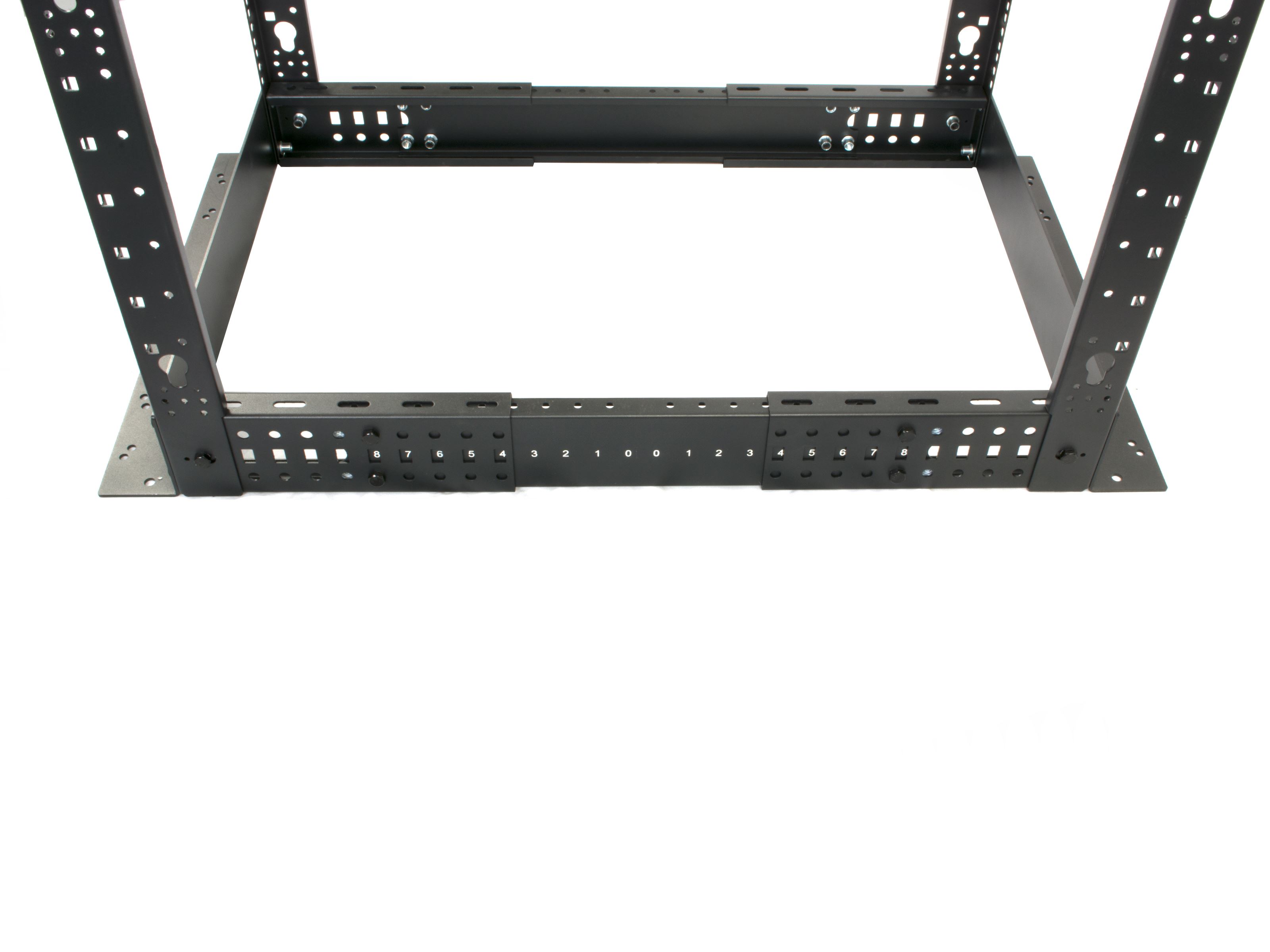 4-Post Adjustable Depth Open Frame Network Rack - 48U, Cold Rolled ...