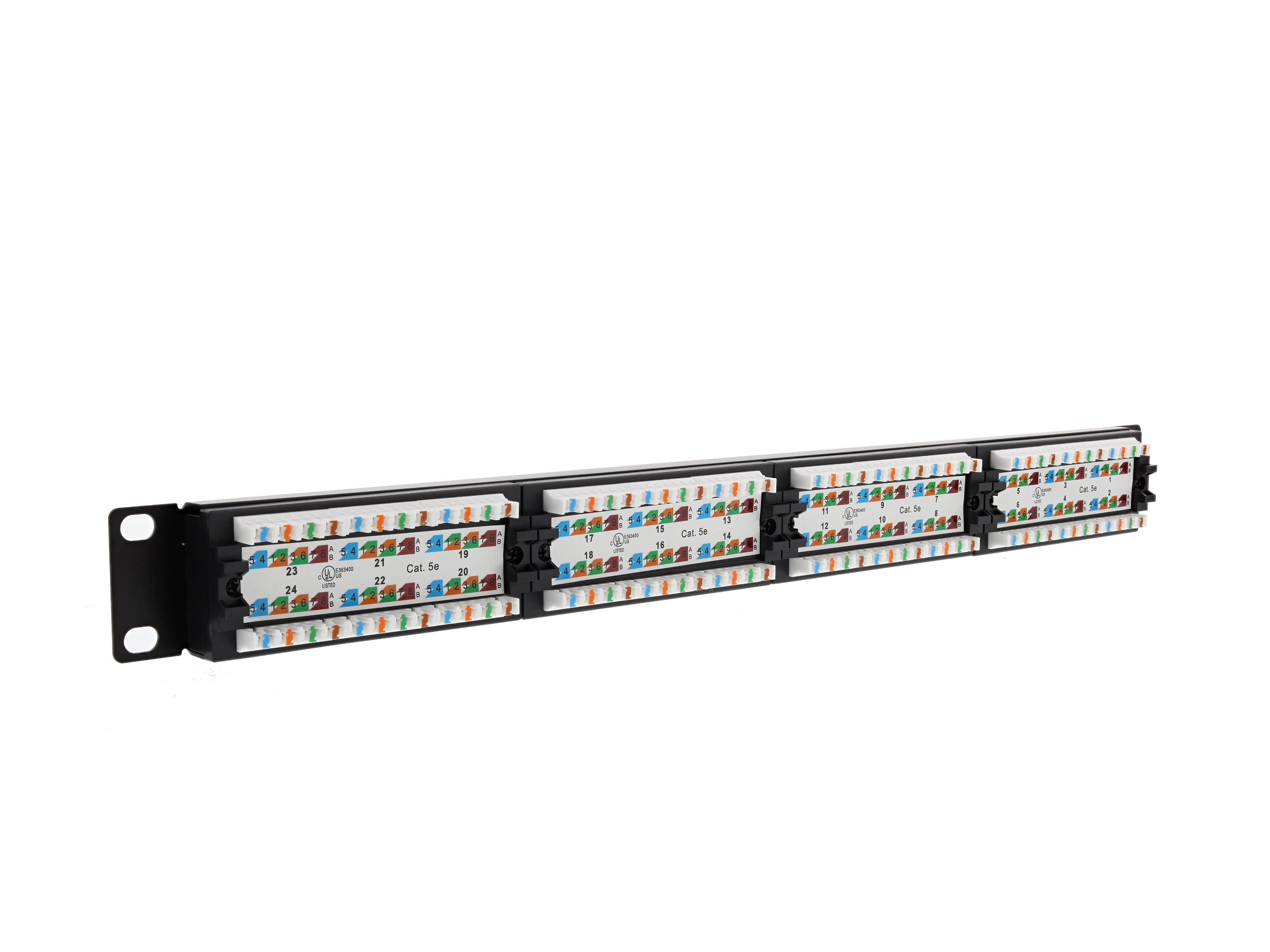 24 Port CAT5e Rack Mount Patch Panel - 1U | Computer Cable Store