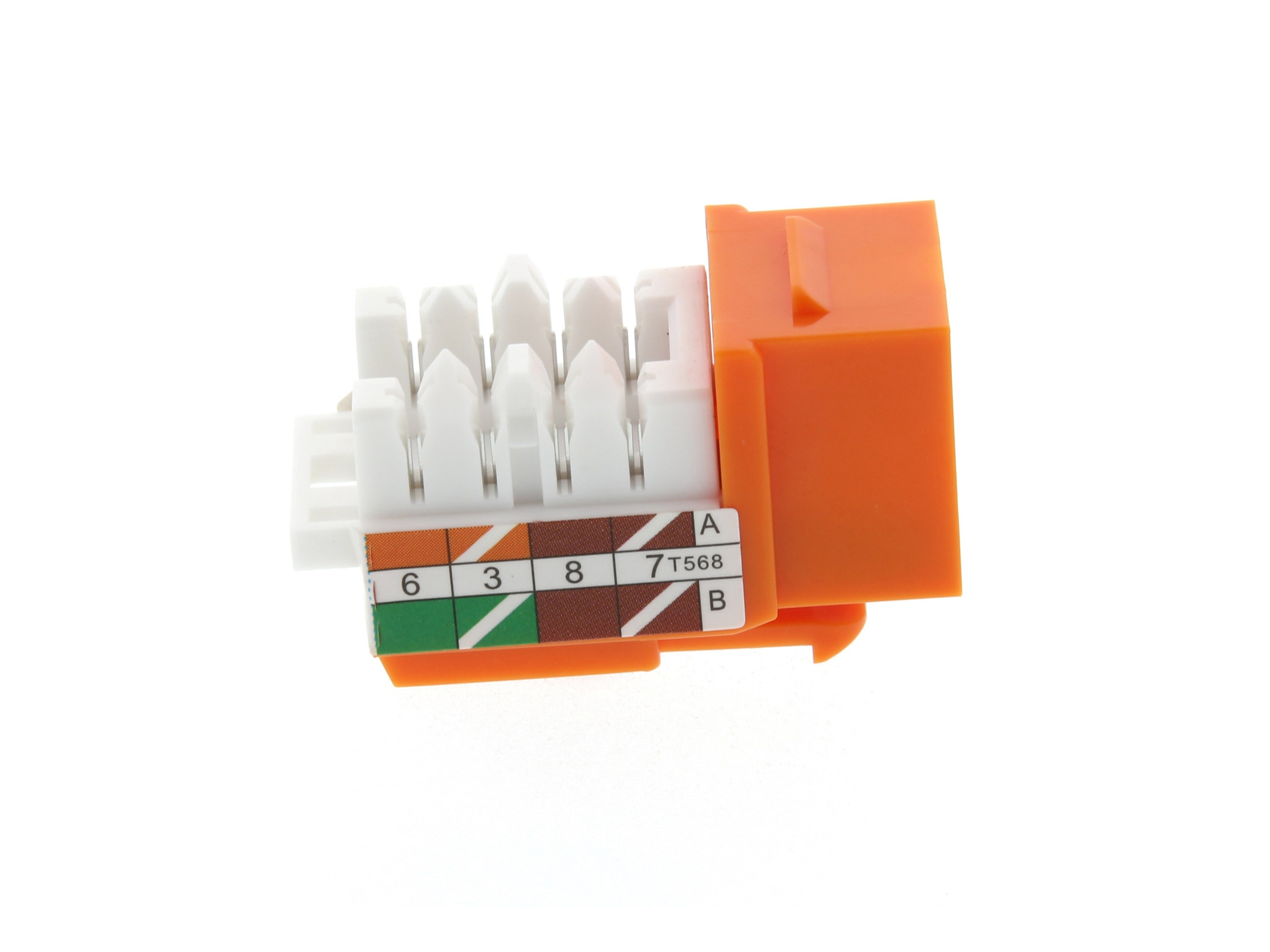 CAT6 Keystone Jack 90 Degree 110 UTP - Orange | Computer Cable Store