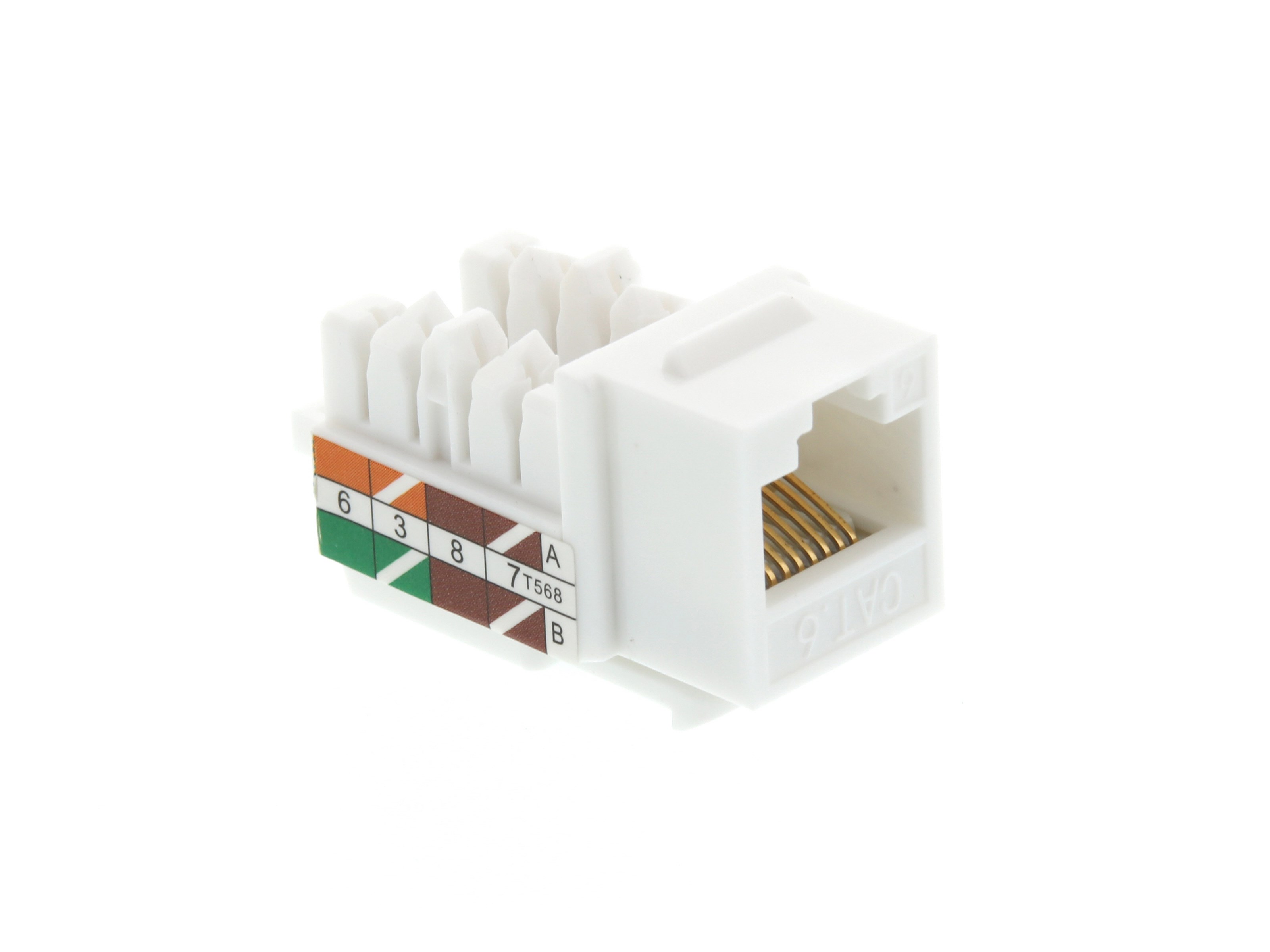 CAT6 Keystone Jack 90 Degree 110 UTP - White | Computer Cable Store