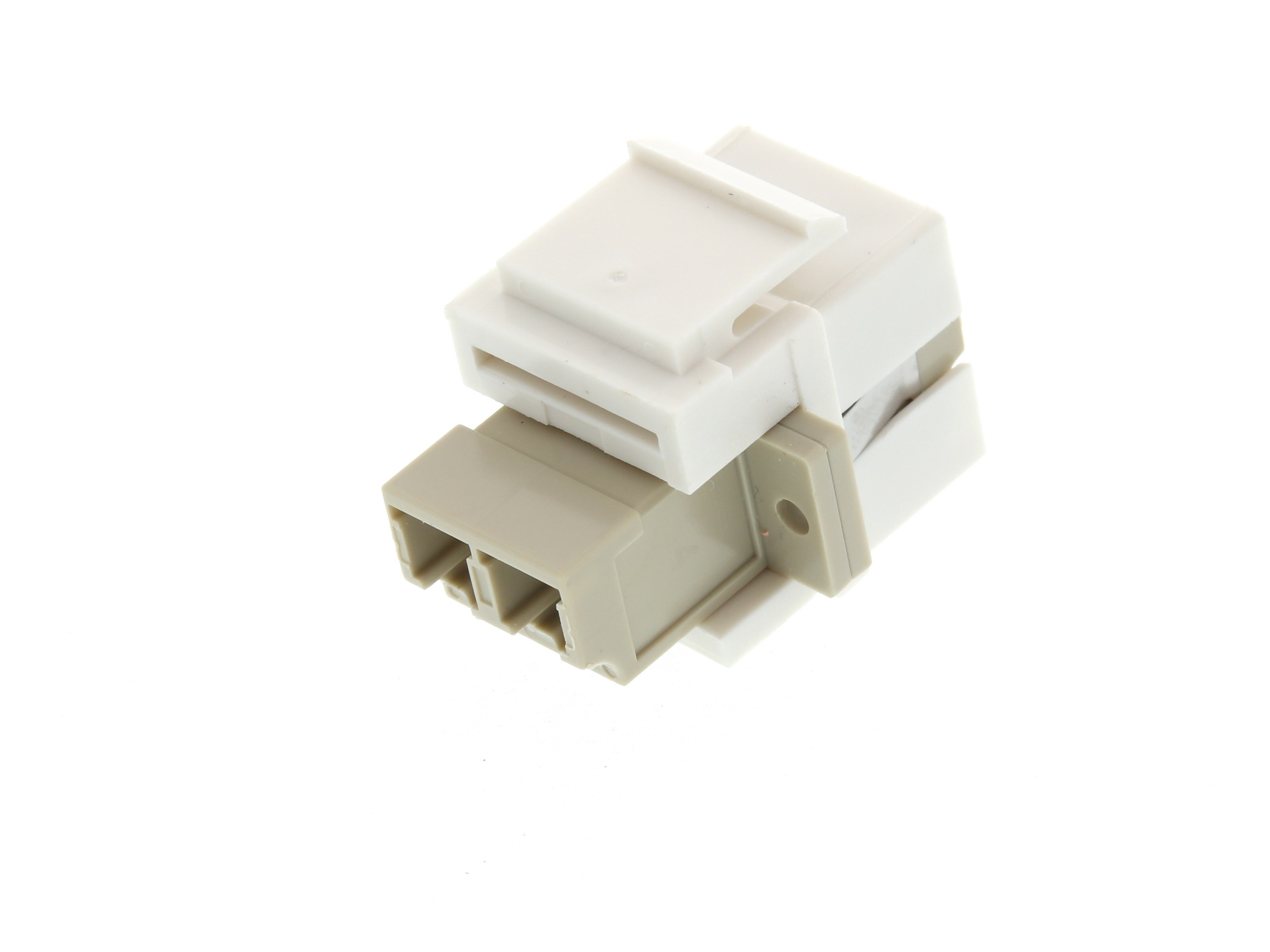 Fiber Optic Keystone Coupler LC to LC MM DX White | Computer Cable Store