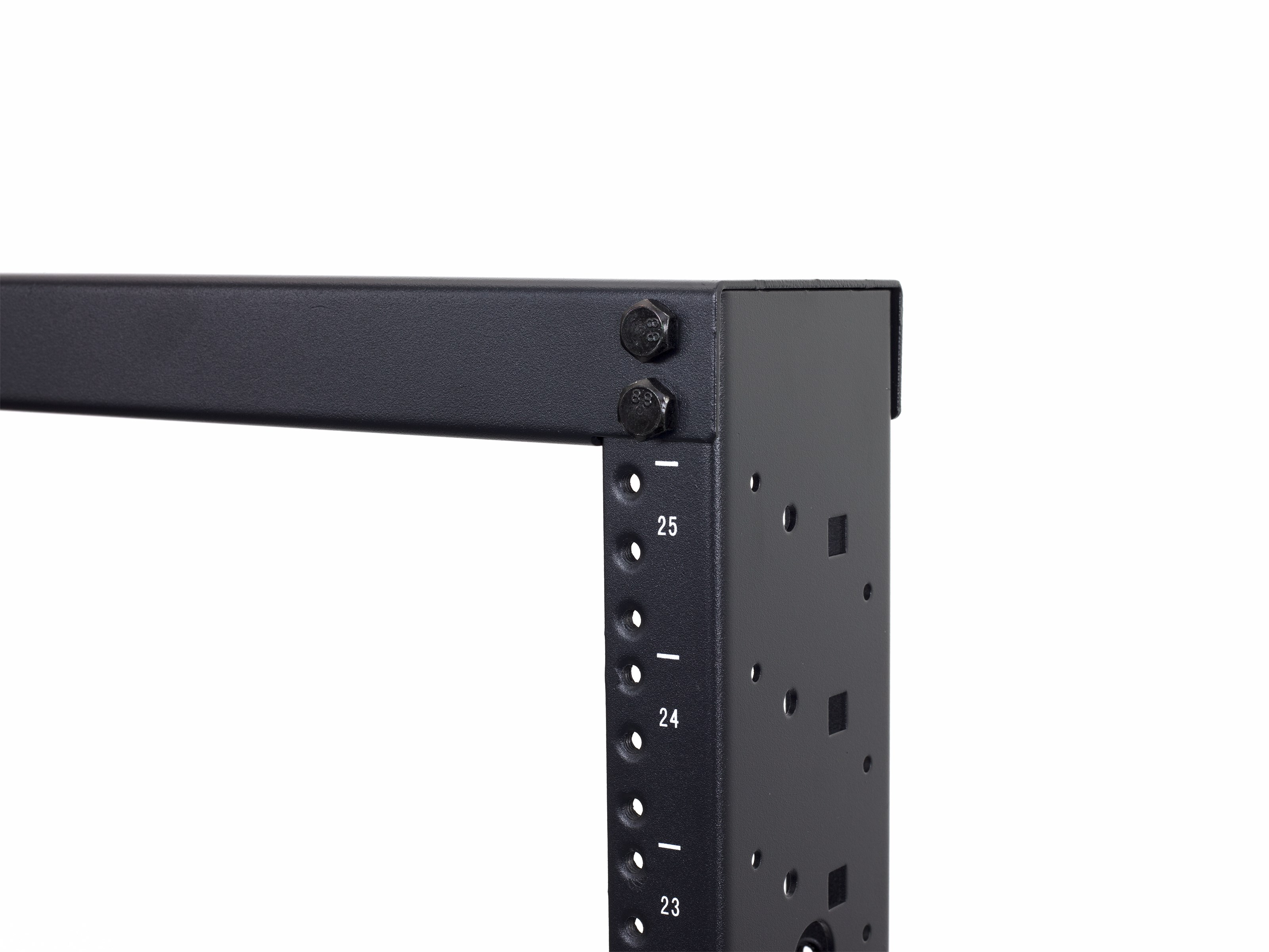 2-Post Open Frame Network Relay Rack - 25U, #12-24 Tapped Rails ...