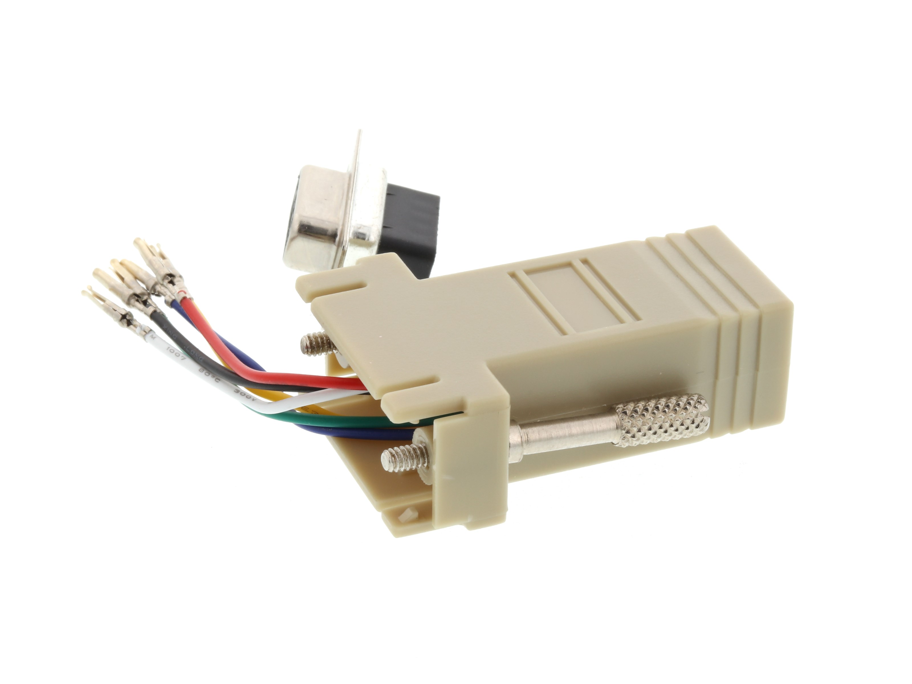 Modular Adapter Kit DB9 Female to RJ11 RJ12 Beige | Computer Cable Store