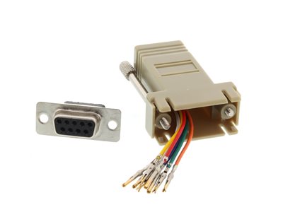 Modular Adapter Kit - DB9 Female to RJ45 - Beige | Computer Cable Store