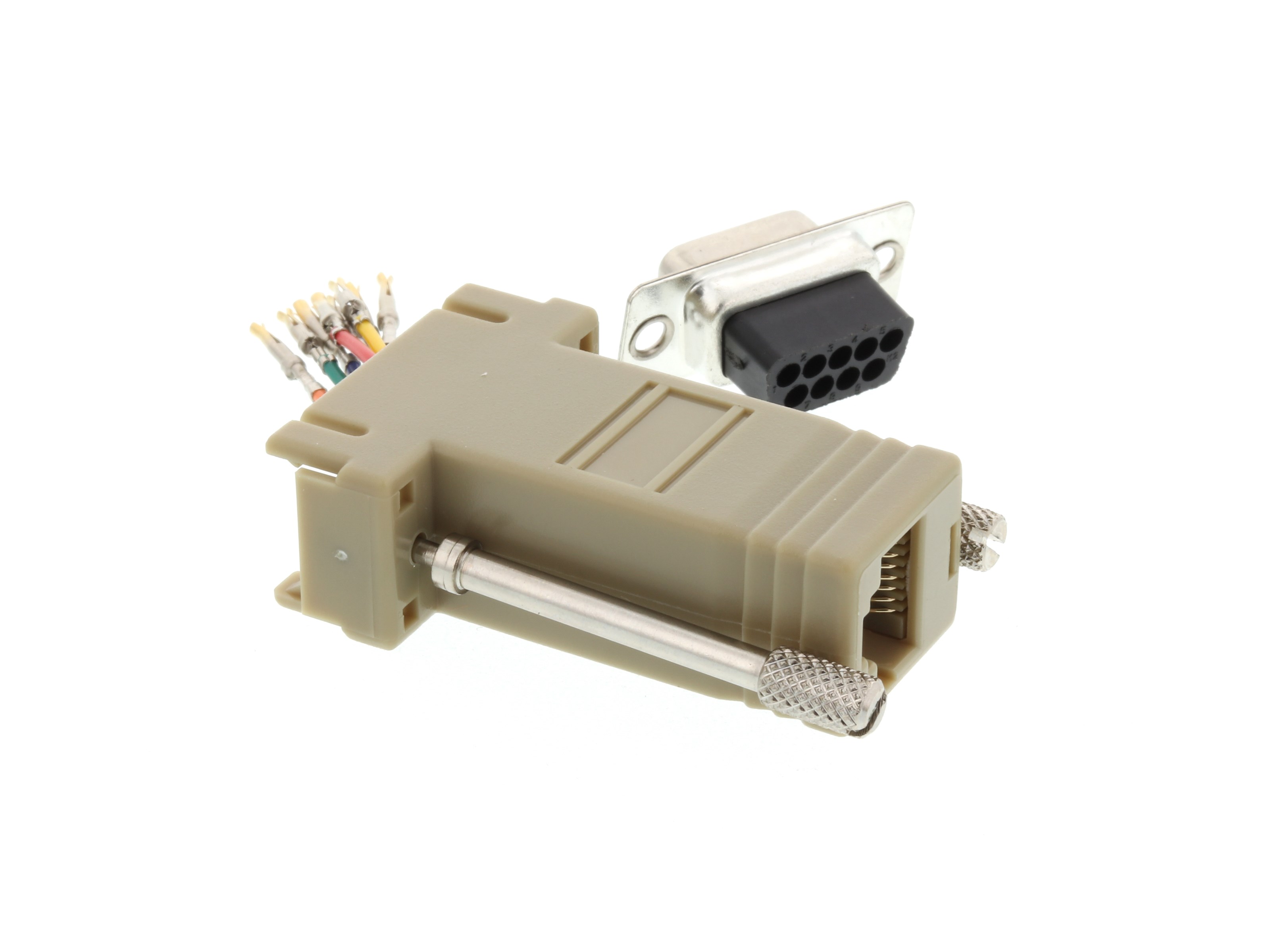 Modular Adapter Kit - DB9 Female to RJ45 - Beige | Computer Cable Store