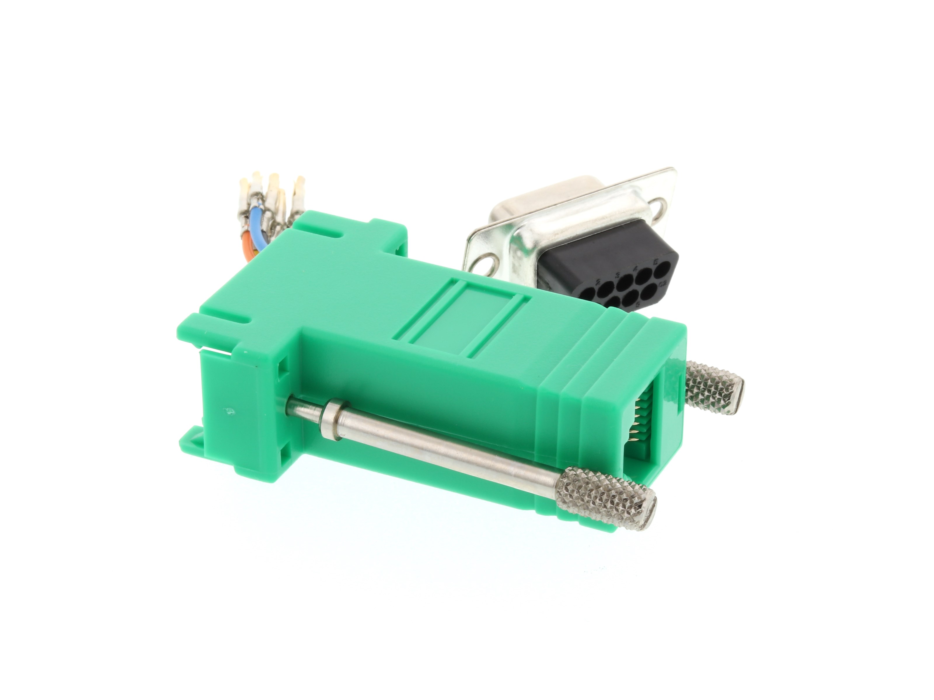 Modular Adapter Kit - DB9 Female to RJ45 - Green | Computer Cable Store