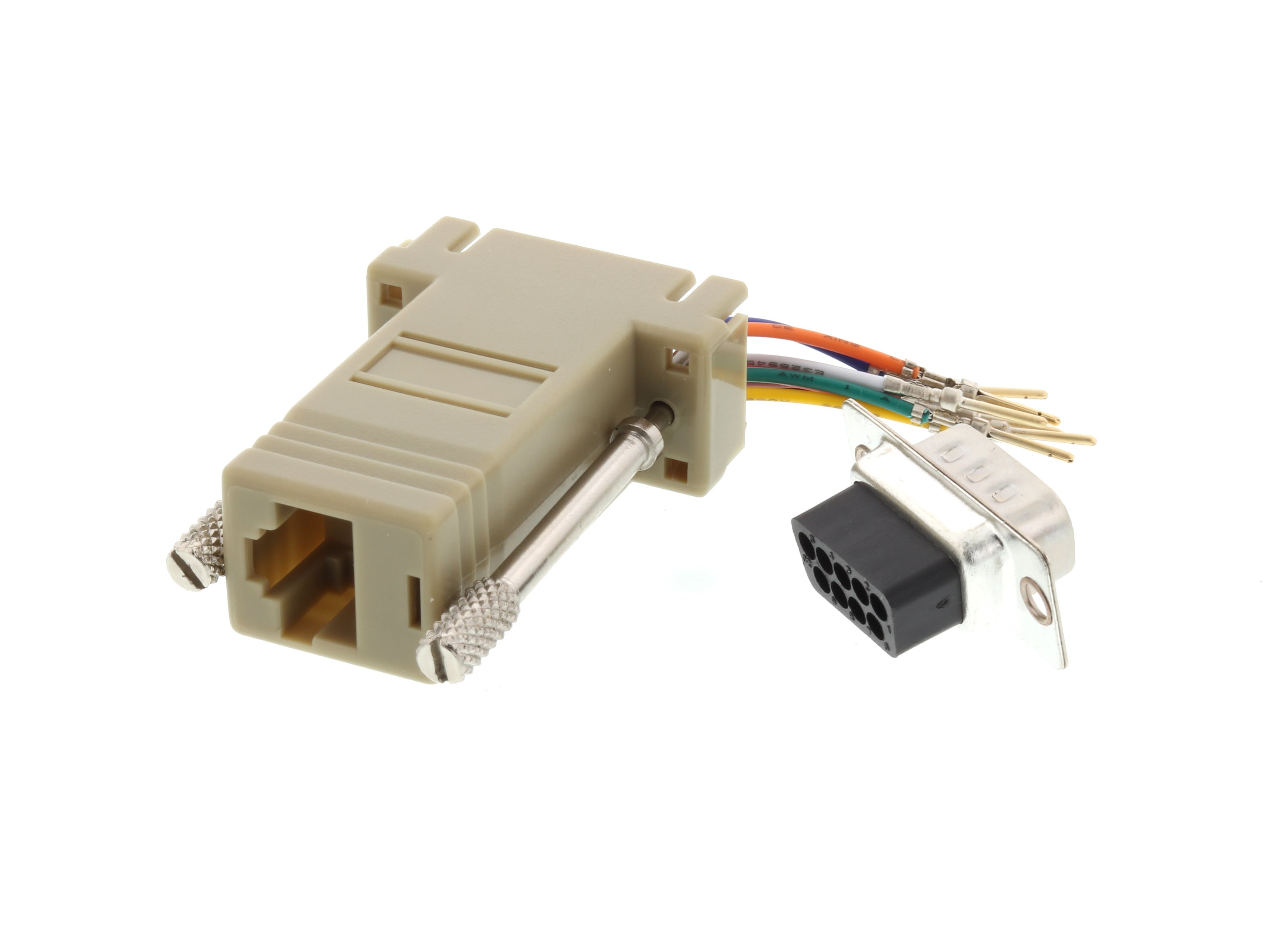 Modular Adapter Kit - DB9 Male to RJ45 - Beige | Computer Cable Store