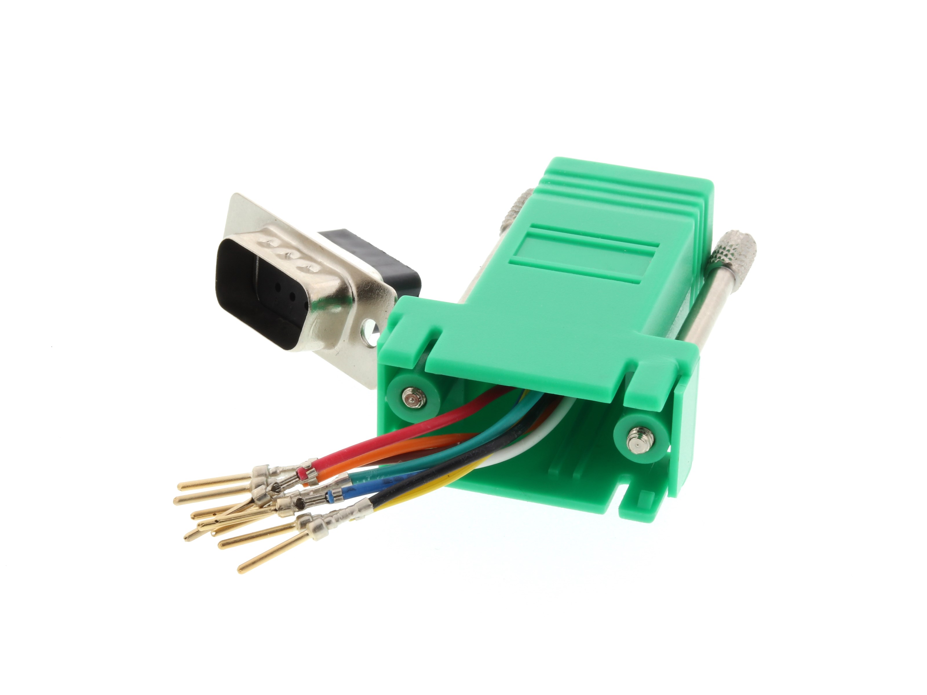 Modular Adapter Kit - DB9 Male to RJ45 - Green | Computer Cable Store