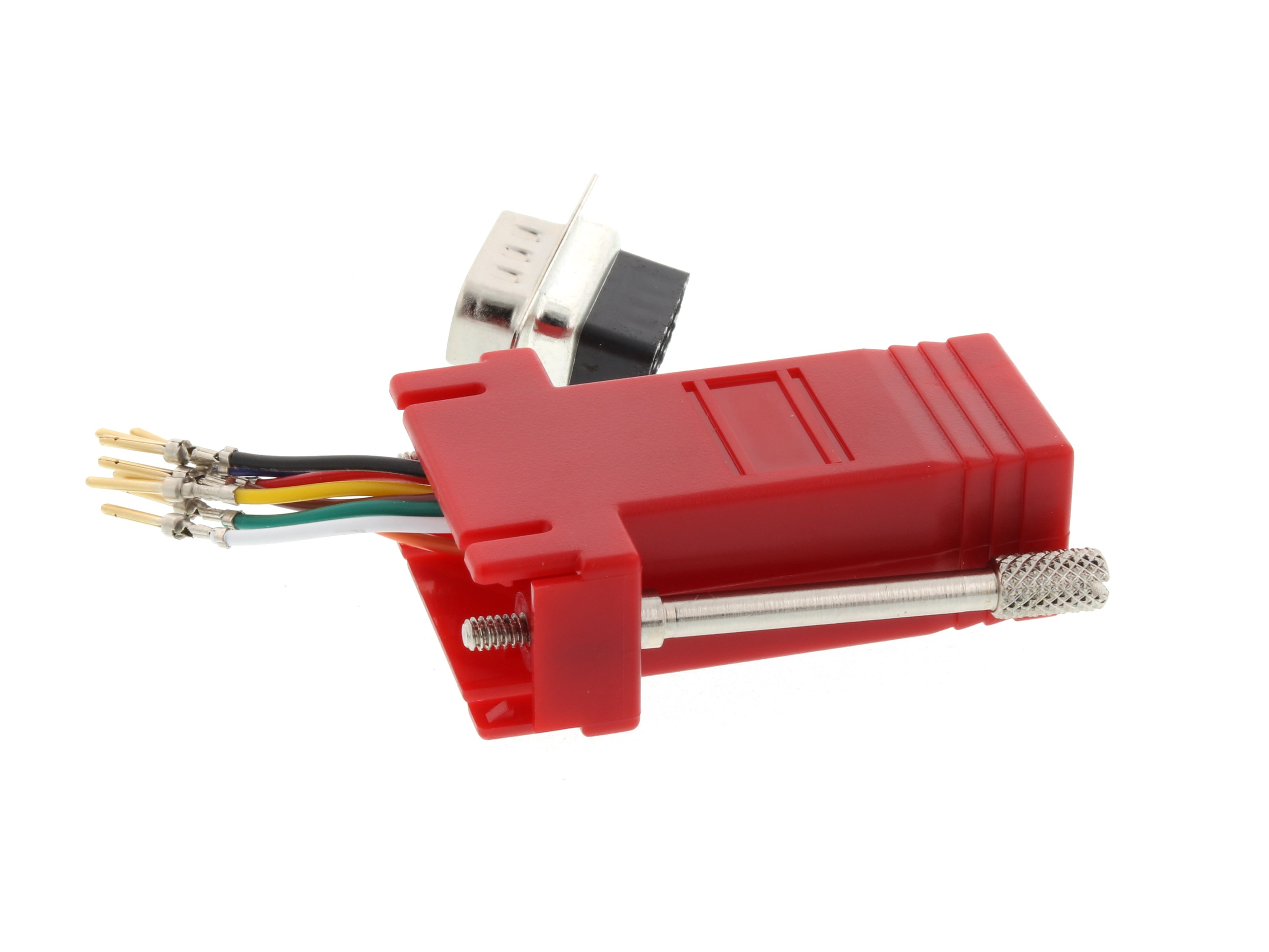Modular Adapter Kit - DB9 Male to RJ45 - Red | Computer Cable Store