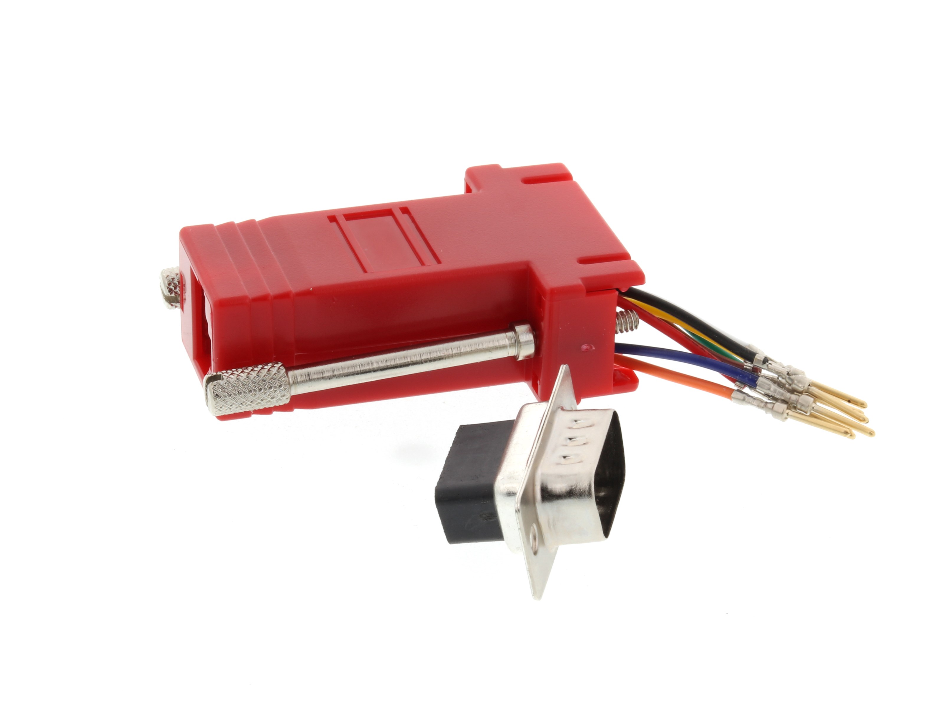 Modular Adapter Kit - DB9 Male to RJ45 - Red | Computer Cable Store