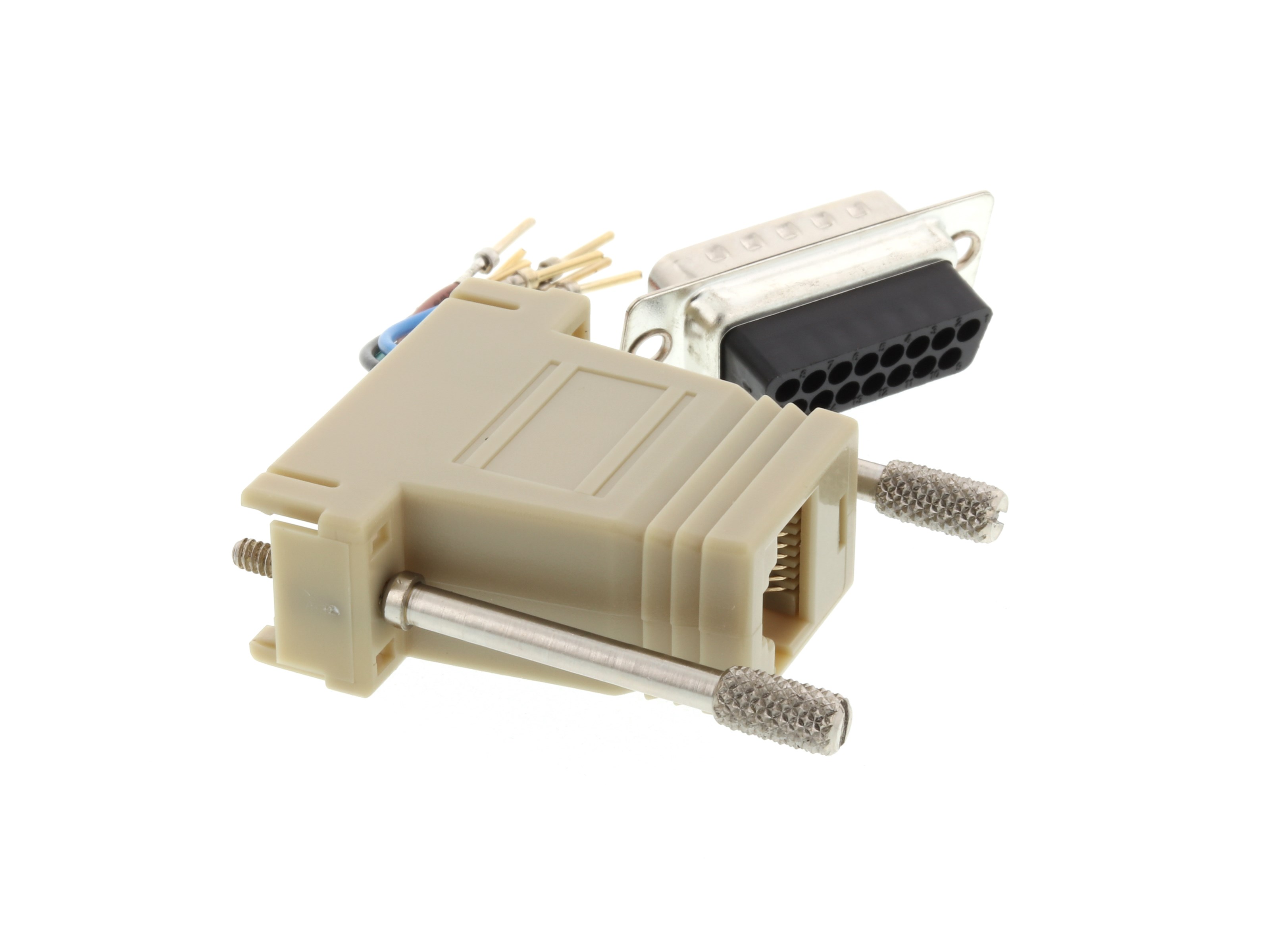 Modular Adapter Kit - DB15 Male to RJ45 - Beige | Computer Cable Store