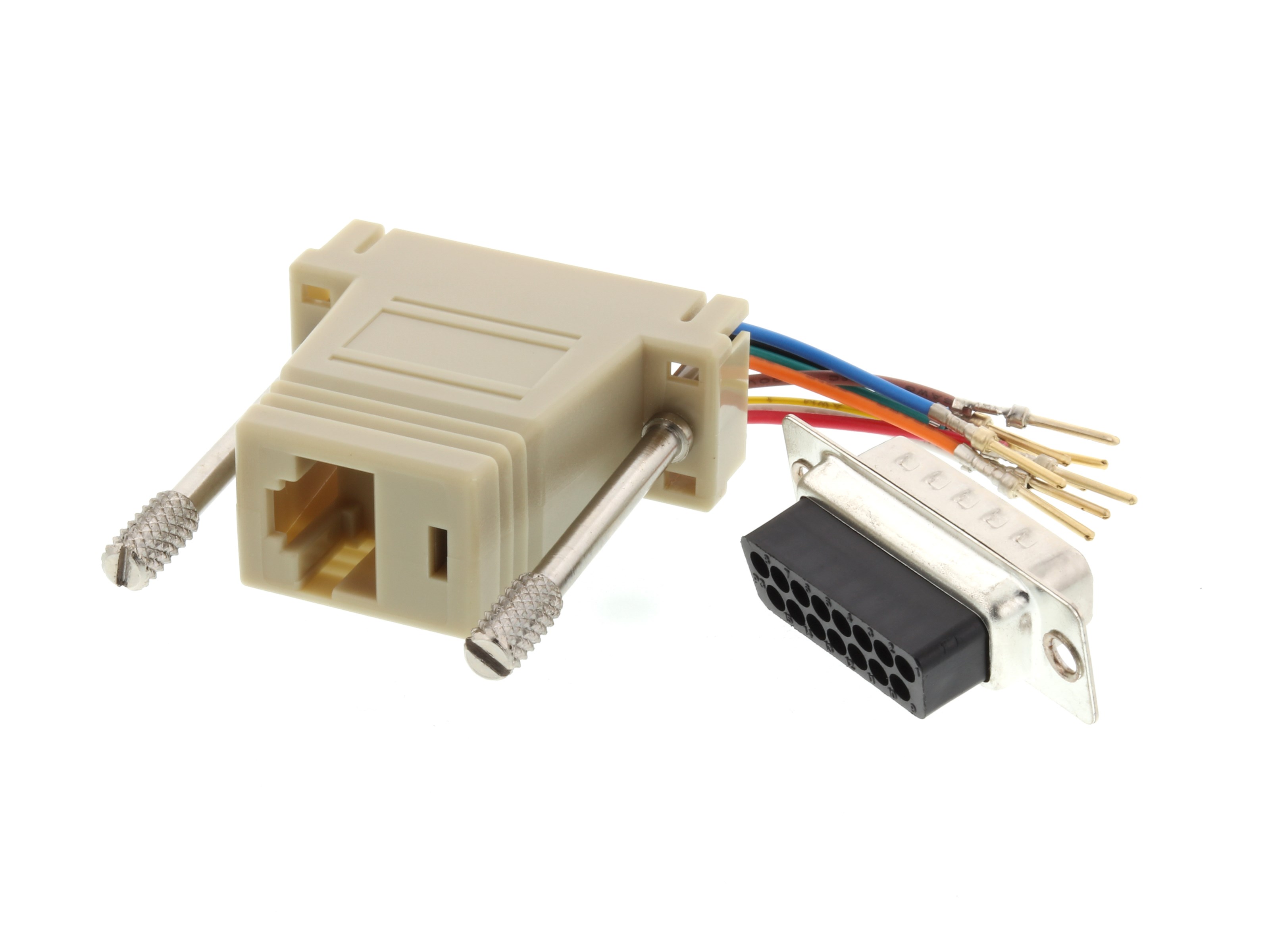 Modular Adapter Kit - DB15 Male to RJ45 - Beige | Computer Cable Store