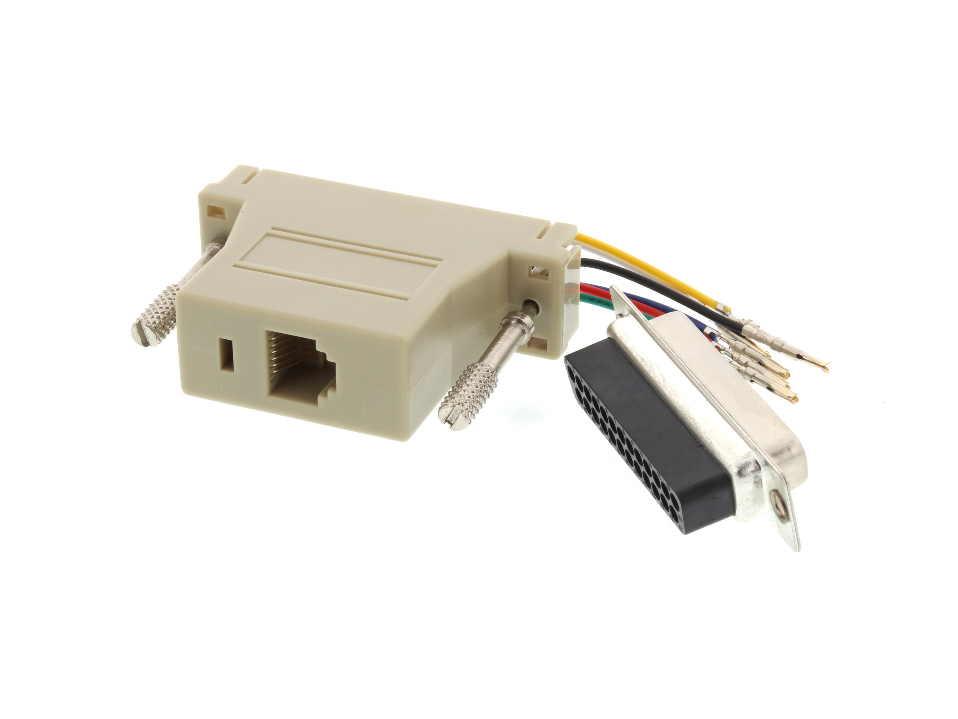 Modular Adapter Kit DB25 Female to RJ11 RJ12 Beige | Computer Cable Store