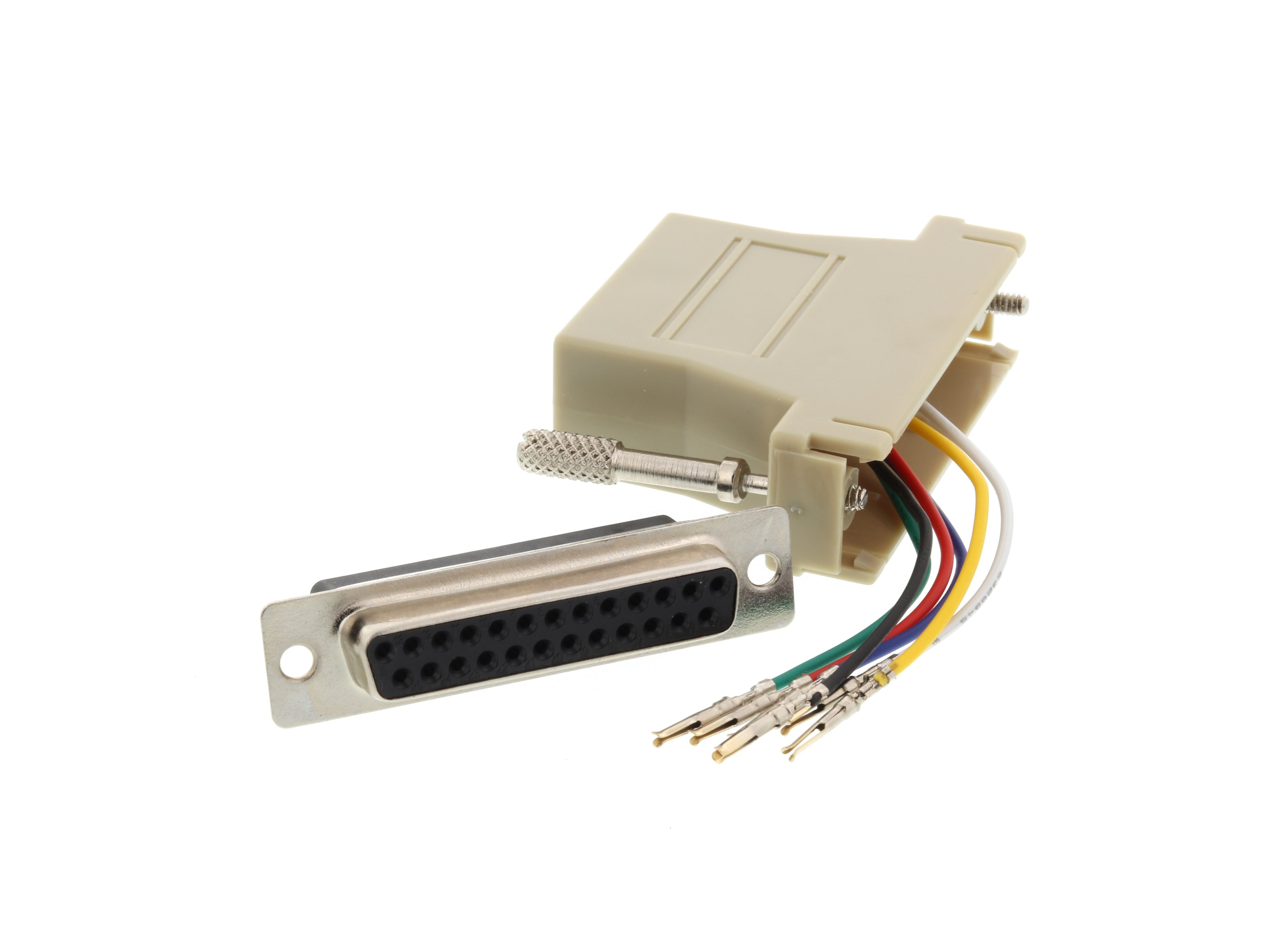 Modular Adapter Kit DB25 Female to RJ11 RJ12 Beige | Computer Cable Store