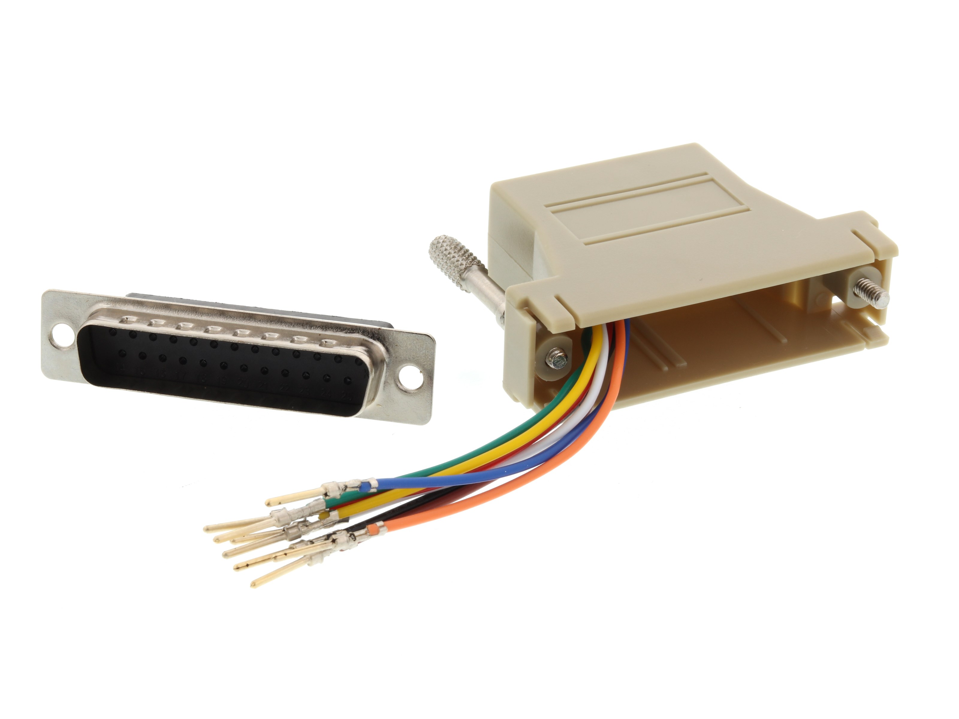 Modular Adapter Kit - DB25 Male to RJ45 - Beige | Computer Cable Store
