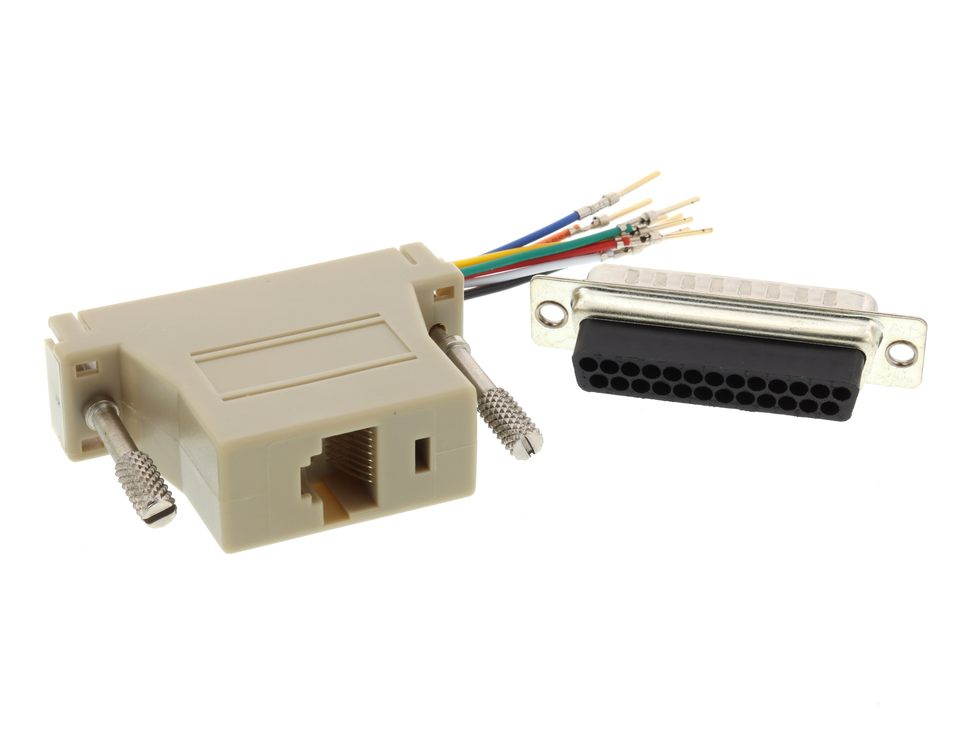 Modular Adapter Kit - DB25 Male to RJ45 - Beige | Computer Cable Store