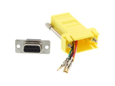 Modular Adapter Kit - DB9 Female to RJ45 - Yellow | Computer Cable Store
