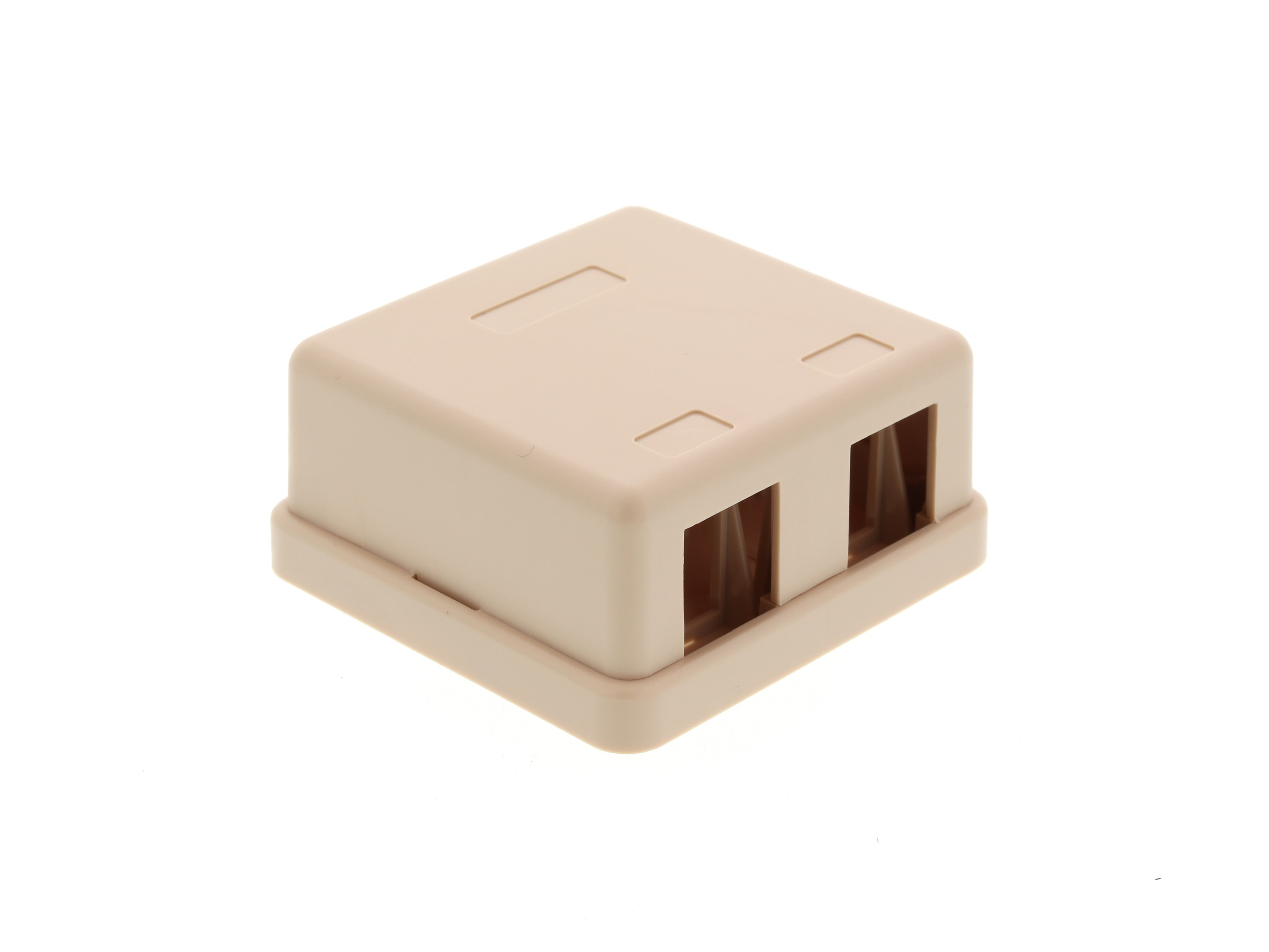 2 Port Surface Mount Box - Ivory | Computer Cable Store